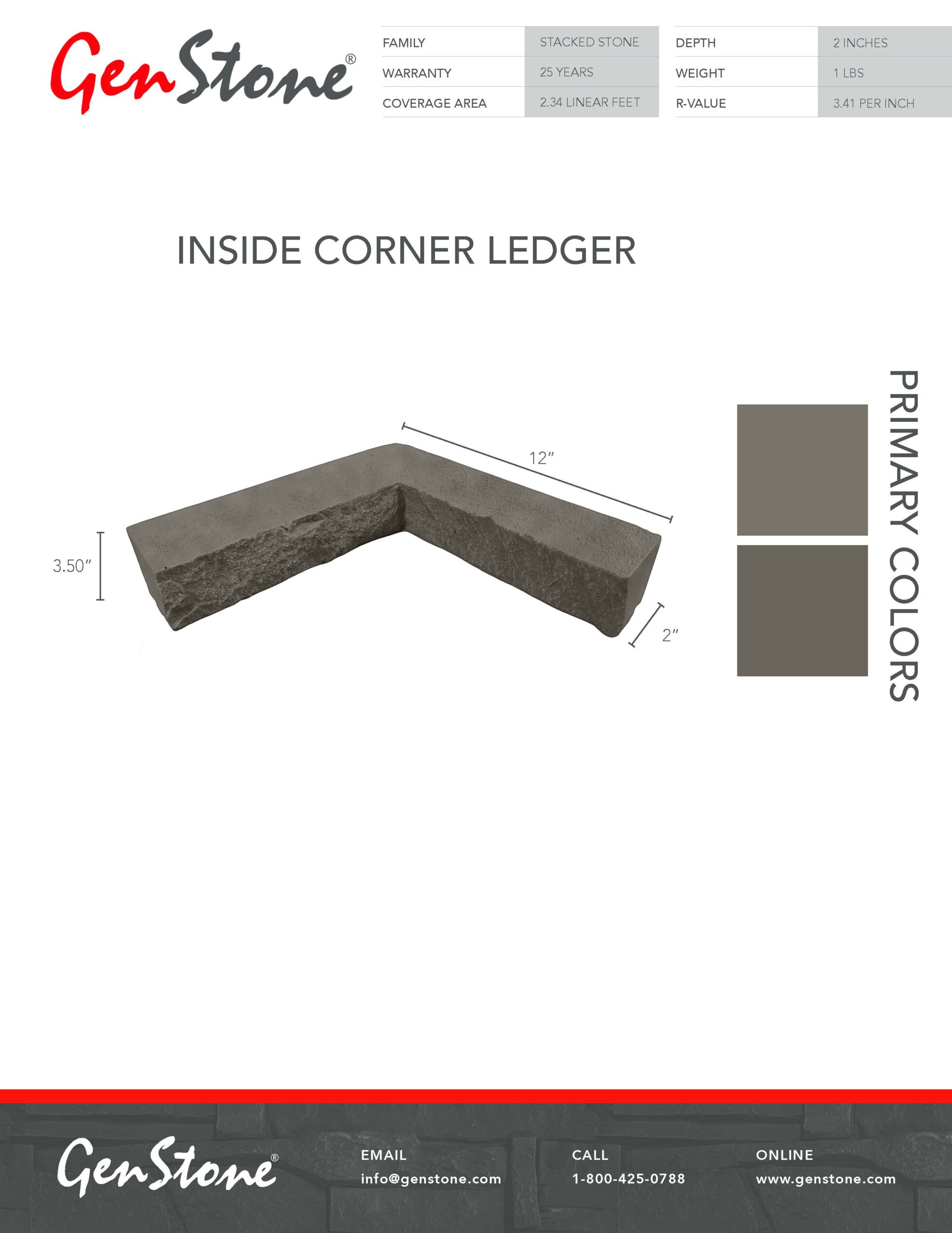 Stratford Inside Corner Ledger | GenStone