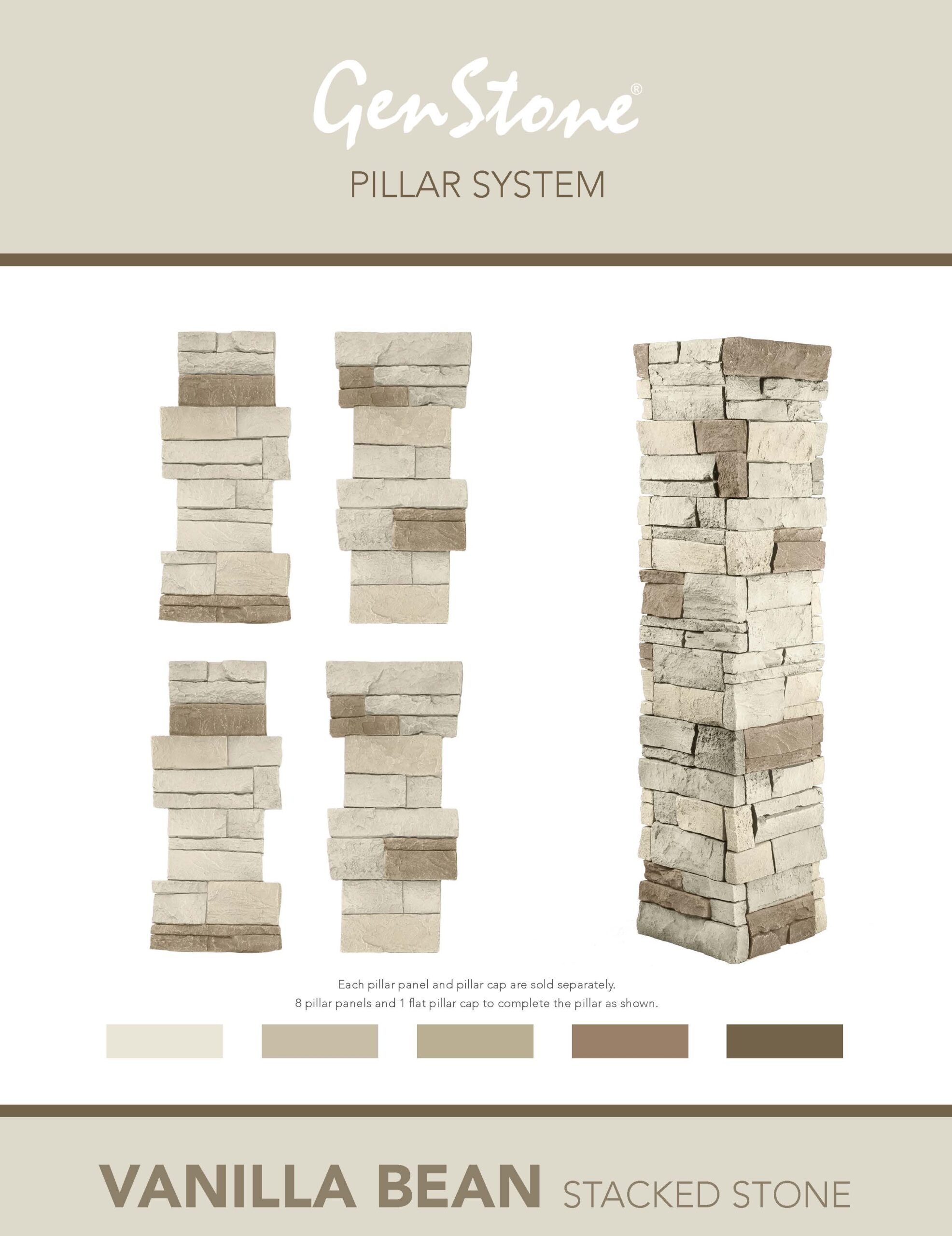 Vanilla Bean Faux Stone Pillars | GenStone