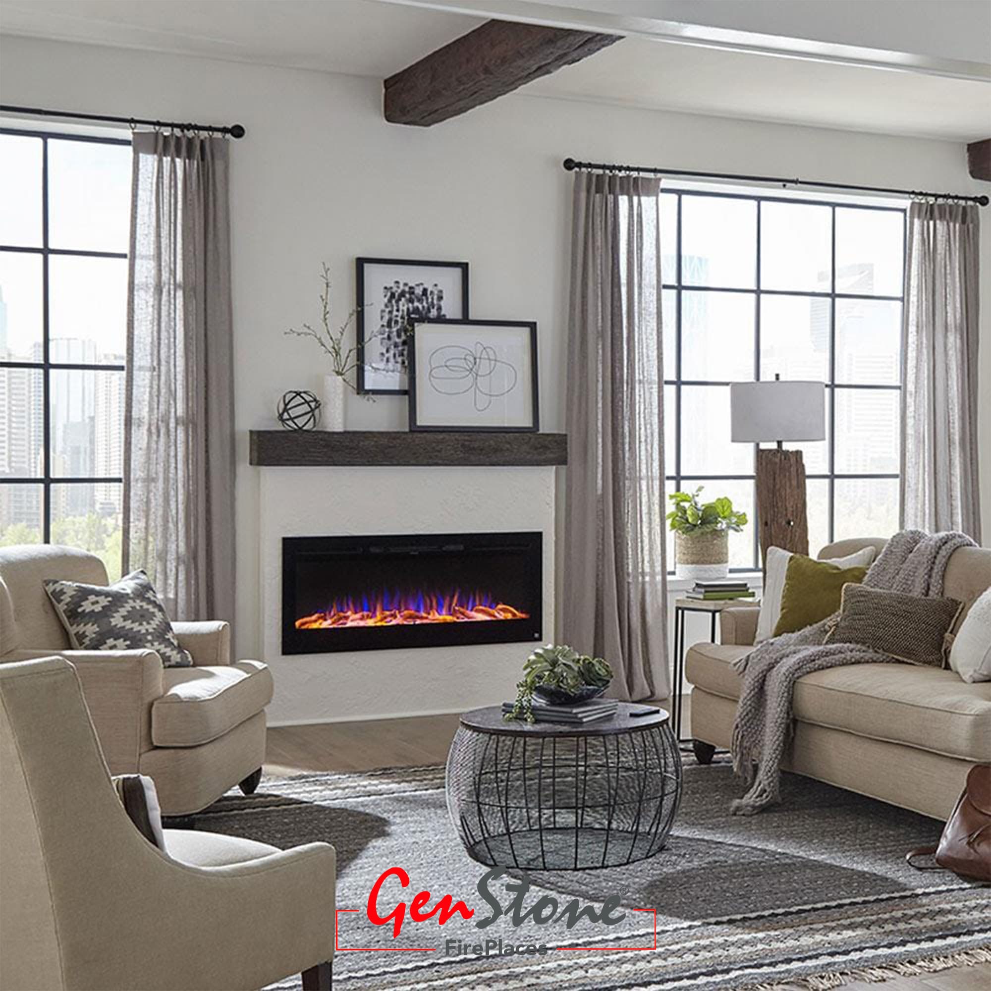 Bradford 50" Electric Fireplace | GenStone