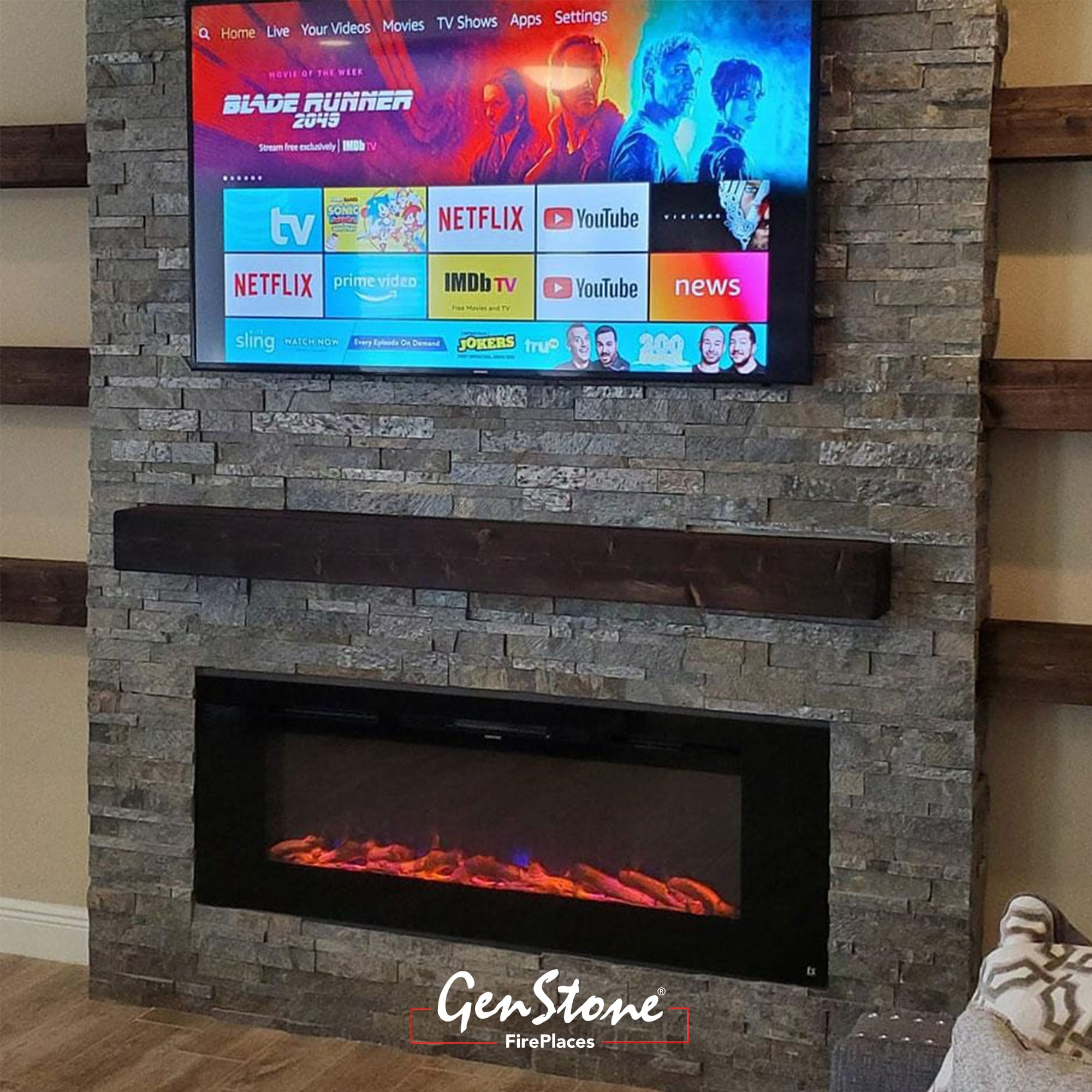 Bradford 60" Electric Fireplace | GenStone
