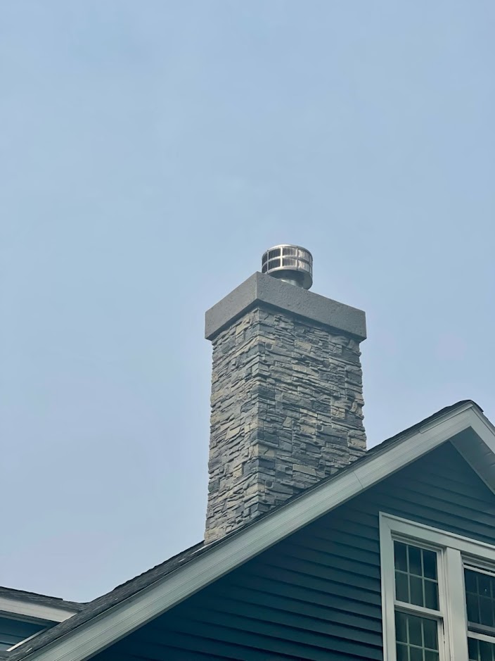 Mike's Exterior Stone Veneer Chimney - GenStone